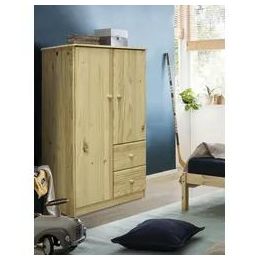 M&ouml;bilia Kleiderschrank M&Ouml;BILIA, beige (natur), B:80cm H:136cm T:43cm, Massivholz, Schr&auml;nke, Kleiderschrank, Schubladen mit Metallschienen
