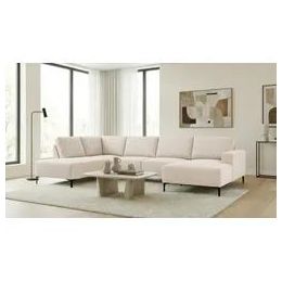 Wohnlandschaft Home Affaire "Tournon U-Form, XXL Sofa, Breite 333 cm, Webstoff, Chenille", beige, B:333cm H:85cm T:198cm, 100% Polyester, Sofas, Wohnlandschaft, Designsofa im nordischen Stil, Wellenunterfederung, Metallf&uuml;&szlig;e
