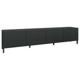 borchardt M&ouml;bel Lowboard BORCHARDT M&Ouml;BEL "Sophia, TV-Schrank mit Metallf&uuml;&szlig;en", schwarz matt, B:200cm H:45cm T:35cm, Holzwerkstoff, Sideboards, Lowboard, Metallf&uuml;&szlig;e, grifflose Optik