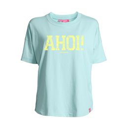 Salzhaut T-Shirt 'LEEV-AHOI' Damen Gr&ouml;&szlig;e XXL aqua / gelb