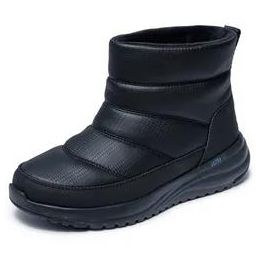 Winterboots Skechers "ON-THE-GO STELLAR", Damen, Gr. 38, schwarz, uni, Lederimitat, Schuhe Winterboots, Snowboots mit gestepptem Schaft