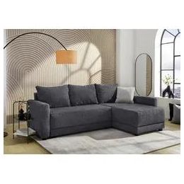 Jockenh&ouml;fer Ecksofa JOCKENH&Ouml;FER GRUPPE "Venezia L-Form, B: 234 cm", grau, anthrazit, schwarz, B:234cm T:154cm, Korpus: 100% Polyester;Kissen: 100% Polyester, Sofas, Ecksofa, mit Bettfunktion, Bettkasten & Zierkissen