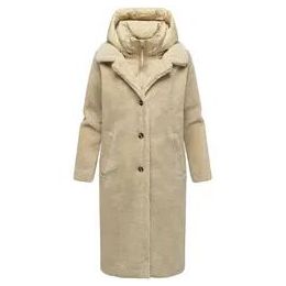 Wintermantel Navahoo "Teddyzauber 14", Damen, Gr. XXXL(46), beige, Obermaterial: 100% Polyester. Innenfutter: 100% Polyester, oversize knielang, hoch geschlossener Ausschnitt, &Auml;rmel ohne &Auml;rmelschlitz abgerundeter Saum, M&auml;ntel Wintermantel, Pl&uuml;schmantel aus Teddyfleece mit abnehbmarem Krageneinsatz