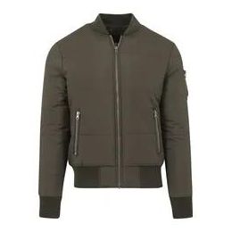 Anorak Urban Classics "Urban Classics Herren Basic Quilt Bomber Jacket", Herren, Gr. L, olive, 100% Polyester, unifarben, normal, Rundhals, Jacken