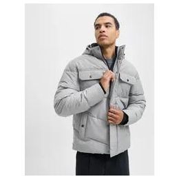 Jack & Jones Steppjacke JACK & JONES "JJMORGAN PUFFER JACKET", Herren, Gr. XS, grau (light grau melange), Web, Obermaterial: 100% Polyester, meliert, regular fit normal, Jacken Steppjacke