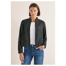 Blouson Cecil, Damen, Gr. XXL (46), schwarz, Web, 50% Baumwolle, 45% Polyester, 5% Elasthan, unifarben, comfort fit normal, hoch geschlossener Ausschnitt, elastischer Bund, Jacken Blouson, mit Stehkragen