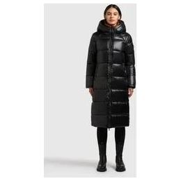 Steppmantel Khujo "NASHI 2IN1 (EINSATZ HERAUSNEHMBAR)", Damen, Gr. S, schwarz, 100% Nylon, unifarben, regular fit knielang, eingesetzt elastischer Bund mit Windstopper, M&auml;ntel Steppmantel