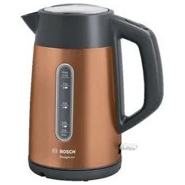Bosch Wasserkocher "DesignLine TWK4P439, Ausgie&szlig;en ohne Spritzer, Tassenanzeige", braun (kupferfarben), B:23,2cm H:27,6cm T:15cm, Wasserkocher, Wasserstandsanzeige, &Uuml;berhitzungsschutz, orange