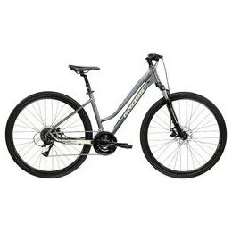 Crossrad KROSS "Crossrad Damen 28" Evado 3.0 grau 16 G&auml;nge" Gr. 43, grau, schwarz, Fahrr&auml;der, Damen, 43cm, 28 Zoll (71,12cm) hinten: 28 Zoll (71,12cm)