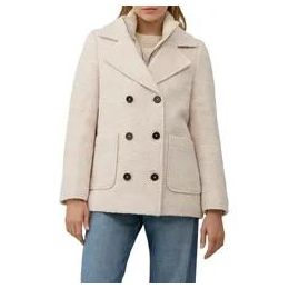 Cabanjacke s.Oliver, Damen, Gr. 42, beige melange, Web, Obermaterial: 65% Polyester, 35% Wolle. Futter: 100% Polyester, unifarben, gerade h&uuml;ftbedeckend, V-Ausschnitt, Jacken, mit Reverskragen und doppelreihiger Knopfleiste, Woll-Anteil