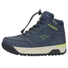 Schn&uuml;rboots Kangaroos "K-NB SAULT RV", M&auml;dchen, Gr. 33, bunt (dk navy, lime), Synthetik, Textil, Schuhe Schn&uuml;rboots, Winterschuhe, Winterboots, Schn&uuml;rstiefel, Winterstiefel