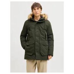 Jack & Jones Parka JACK & JONES "JJCAMP FAUX FUR PARKA BF", Herren, Gr. L, rosin, Web, Obermaterial: 100% Polyester, unifarben, regular fit normal, Jacken Parka