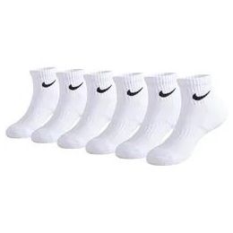 Socken Nike SPORTSWEAR "NHB DF PERFORMANCE BSIC QUARTR", Damen, Gr. 27-34,5, wei&szlig;, Baumwollmischung, Socken Socken, f&uuml;r Kinder, mit Elasthan-Anteil, mit Polyamid-Anteil, 6er-Set