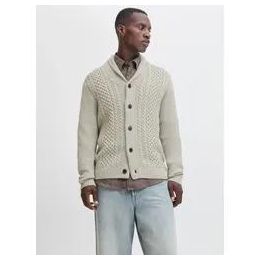 Jack & Jones Strickpullover JACK & JONES "JJPAUL KNIT SHAWL CARDIGAN", Herren, Gr. S, wei&szlig; melange, Strick, Obermaterial: 82% Polyacryl, 18% Baumwolle, meliert, regular fit normal, Pullover Strickpullover