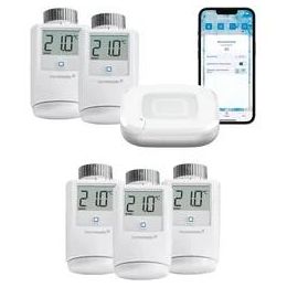 homematic IP Heizk&ouml;rperthermostat "Starter Bundle Heizen f&uuml;r 5 Heizk&ouml;rper", wei&szlig;, B:31cm H:12cm T:37cm, Heizk&ouml;rperthermostate