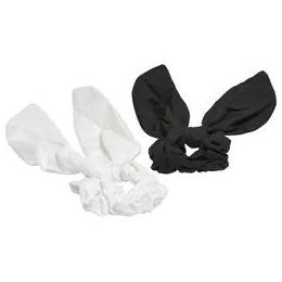 Schmuckset Urban Classics "Urban Classics Unisex Scrunchies With XXL Bow 2-Pack", schwarz, wei&szlig;, Schmuck_Sets, Damen, onesize, Baumwolle, unifarben, Schmuckset