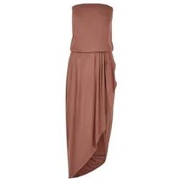 Shirtkleid Urban Classics "Urban Classics Damen Ladies Viscose Bandeau Dress", Damen, Gr. XXL, US-Gr&ouml;&szlig;en, terracotta, 95% Viskose, 5% Elasthan, unifarben, loose fit, Kleider Shirtkleid