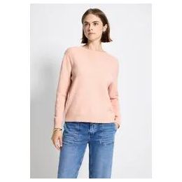 Strickpullover STREET ONE STUDIO, Damen, Gr. 44, peachy blush meliert, Stoff, 30% Polyester, 29% Polyacryl, 21% Viskose, 20% Nylon, unifarben, regular fit normal, Rundhals, B&uuml;ndchen, Pullover Strickpullover, aus softem Materialmix