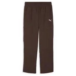 Sporthose Puma "WARDROBE ESS Relaxed Cargohose Herren", Damen, Gr. M, Normalgr&ouml;&szlig;en, chocolate braun, Obermaterial: 100% Nylon. Seitentasche &ndash; Oben: 100% Polyester. Seitentasche &ndash; Unten: 100% Nylon. R&uuml;cktaschenbeutel: 100% Polyester, unifarben, relaxed fit, Hosen Sporthose