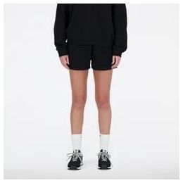 Shorts New Balance "Sport Essentials French Terry Short", Damen, Gr. L, N-Gr, schwarz (schwarz (001)), Obermaterial: 60% Baumwolle, 40% Polyester, Hosen Shorts, atmungsaktiv, lockere Passform