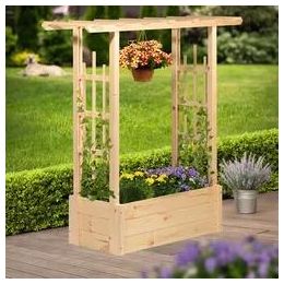 Hochbeet Dobar "Pflanzkasten "Pergola" aus Holz, Natur", natur, B:117cm H:119cm T:39cm, Massivholz, Pflanzgef&auml;&szlig;e, Der Rankkasten ist ca. 117 x 39 x 119 cm (LxBxH) gro&szlig; und ca. 9,86 kg