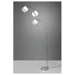 Trio REALITY LEUCHTEN Stehlampe "DAVOS, Stehleuchte 3-flammig exkl 3xE14 max 28W Fu&szlig;schalter 185cm hoch", silber (chrom wei&szlig;), 3, &Oslash; 12cm H: 185cm, 1 Stk., Leuchten, Stehlampe Metall mit 2-farbigen Stoffschirmen Bogenlampe Bogenleuchte, Stehlampe