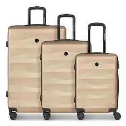 Kofferset SMARTBOX "Edition 03 4 Rollen Kofferset 3-teilig", Herren, beige, ABS, Koffer-Sets