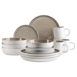 M&auml;ser Kombiservice M&Auml;SER "Malea", beige, wei&szlig;, 16 tlg., Steinzeug, Geschirr-Sets, Kombiservice