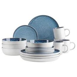 M&auml;ser Kombiservice M&Auml;SER "Malea", blau, wei&szlig;, 16 tlg., Steinzeug, Geschirr-Sets, Kombiservice