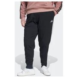 Sporthose Adidas SPORTSWEAR "ESSENTIALS 3-STREIFEN JOGGER- (GROSSE GR&Ouml;SSEN)", Damen, Gr. 2X, N-Gr, schwarz, wei&szlig;, normal, gr., Obermaterial: 93% Baumwolle, 7% Elasthan, Hosen Sporthose
