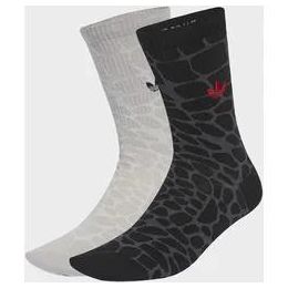 Sportsocken Adidas ORIGINALS "CROCO CREW, 2 PAAR", Herren, Gr. XL (46/48), schwarz, grau three, Obermaterial: 44% Baumwolle, 32% Polyester, 21% Polyamid, 3% Elasthan, Socken Sportsocken