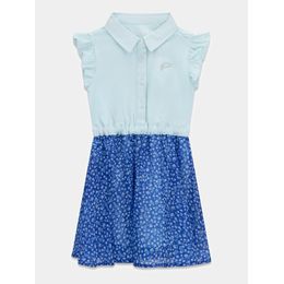 Guess Kleid M&auml;dchen Gr&ouml;&szlig;e 110 blau / pastellblau / wei&szlig;