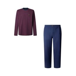 Hackett London Pyjama lang Herren Gr&ouml;&szlig;e XXL royalblau / dunkellila
