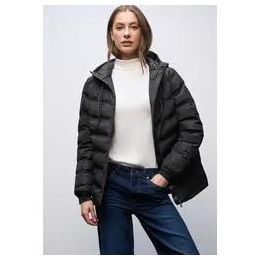 Steppjacke Street One, Damen, Gr. 44, schwarz, Web, Obermaterial: 100% Polyester. Futter: 100% Nylon. Wattierung: 70% Polyester (REPREVE), 30% Polyester, unifarben, regular fit normal, ohne Ausschnitt, Rippb&uuml;ndchen, Jacken Steppjacke, mit Kapuze