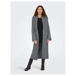 Longstrickjacke Only "ONLAZU LS COATIGAN CC KNT", Damen, Gr. S, medium grau melange, Strick, Obermaterial: 49% Polyester, 21% Nylon, 21% Polyacryl, 7% Wolle, 2% Elasthan, unifarben, regular fit lang, V-Ausschnitt, Strickjacken Longstrickjacke