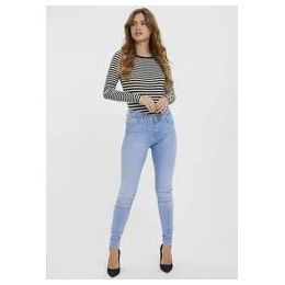 V&eacute;ro Moda Skinny-fit-Jeans VERO MODA "VMLUX MR SLIM JEANS RI371", Damen, Gr. S (36), L&auml;nge 34, light blau denim, Denim/Jeans, Obermaterial: 92% Baumwolle, 6% Elastomultiester, 2% Elasthan, Basic, extraeng, Jeans