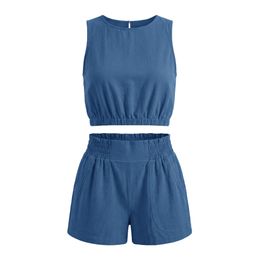 Imily Bela Set: Top und Shorts Damen Gr&ouml;&szlig;e 40 royalblau