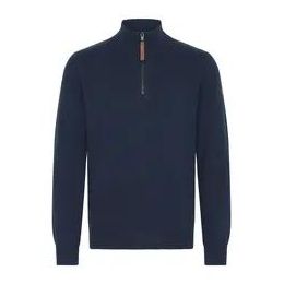 Troyer Blend "Troyer BHFintos", Herren, Gr. L, blau (marineblaus), Obermaterial: 70% Baumwolle CO recyc.. 30% Polyester Pol. recyc.., Pullover Troyer