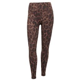 adidas Performance Leggings 'Optime Power Leopard' Damen Gr&ouml;&szlig;e 4XS braun / dunkelrot / schwarz