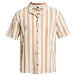 Kurzarmhemd Quiksilver "Sunset Song", Herren, Gr. S, US-Gr&ouml;&szlig;en, bone wei&szlig; stripes sunset, Obermaterial: 55% Walkfrottier, 45% Hanf;, Hemden