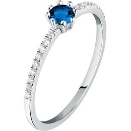 Live Diamond Ring Damen Gr&ouml;&szlig;e 52 blau / silber