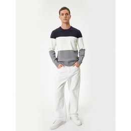 KOTON Sweatshirt Herren Gr&ouml;&szlig;e M navy / grau / wei&szlig;