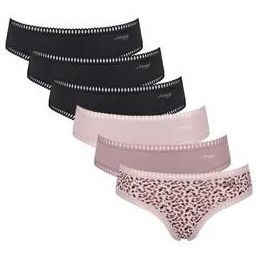 Slip Sloggi "Slip GO Crush Hipster C6P 6er Pack", Damen, Gr. M, bunt (schwarz, rosa), Obermaterial: 95% Baumwolle CO. 5% Elasthan EL., Unterhosen Slip