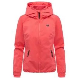 Outdoorjacke Ragwear "Dizzie Tech", Damen, Gr. XS (34), coral, Obermaterial: 100% Polyester. Innenfutter: 100% Polyester, gerade h&uuml;ftbedeckend, hoch geschlossener Ausschnitt, &Auml;rmel ohne &Auml;rmelschlitz Rippstrickb&uuml;ndchen mit Gummizug, Jacken Outdoorjacke, Wasserdichte Damen &Uuml;bergangsjacke mit gro&szlig;er Kapuze