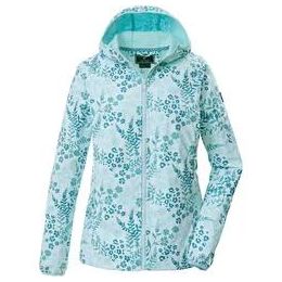 Softshelljacke Killtec "KOS 14 WMN SFTSHLL JCKT AOP", Damen, Gr. 44, ocean, Oberseite: 100% Polyester;R&uuml;ckseite: 100% Polyester;Futter: 100% Polyester, Jacken Softshelljacke, Wasserabweisende, atmungsaktive Softshelljacke mit Kapuze