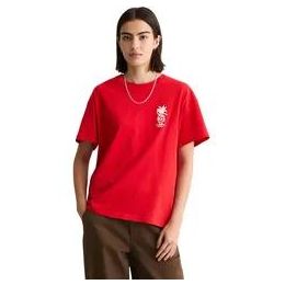 Marc O'Polo T-Shirt MARC O'POLO DENIM "aus Basic Single Jersey", Damen, Gr. XXS, carmine rot, Obermaterial: 100% Baumwolle, unifarben, Basic, regular fit, Rundhals, normaler Saum, Shirts T-Shirt