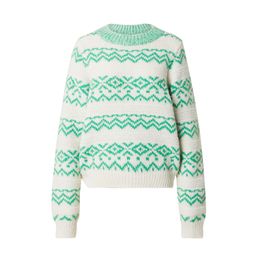 Topshop Pullover Damen Gr&ouml;&szlig;e XXS/XS gr&uuml;n / wollwei&szlig;