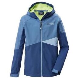 Softshelljacke Killtec "KOS 142 BYS SFTSHLL JCKT", Jungen, Gr. 176, blau, Oberseite: 100% Polyester;R&uuml;ckseite: 100% Polyester;Futter: 100% Polyester, Jacken Softshelljacke, Wind- und wasserabweisende Kinderjacke, Colourblock-Design