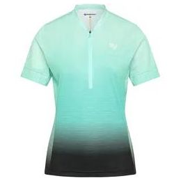 Radtrikot Ziener "NELENIA-Z", Damen, Gr. 42, bright turquoise.schwarz, Obermaterial: 100% Polyester. Obermaterial 2: 90% Polyester, 10% Elasthan, Trikots