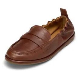 Marc O'Polo Loafer MARC O'POLO "mit elastischer Fersenkante", Damen, Gr. 37, cognac, Obermaterial: 100% Leder (Rind), unifarben, Schuhe Loafer